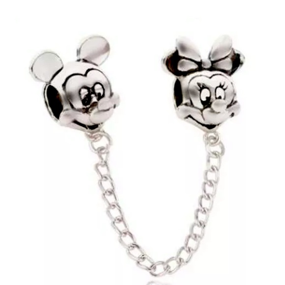Disney | Jewelry | New Disney European Mickey Minnie Safety Chain ...